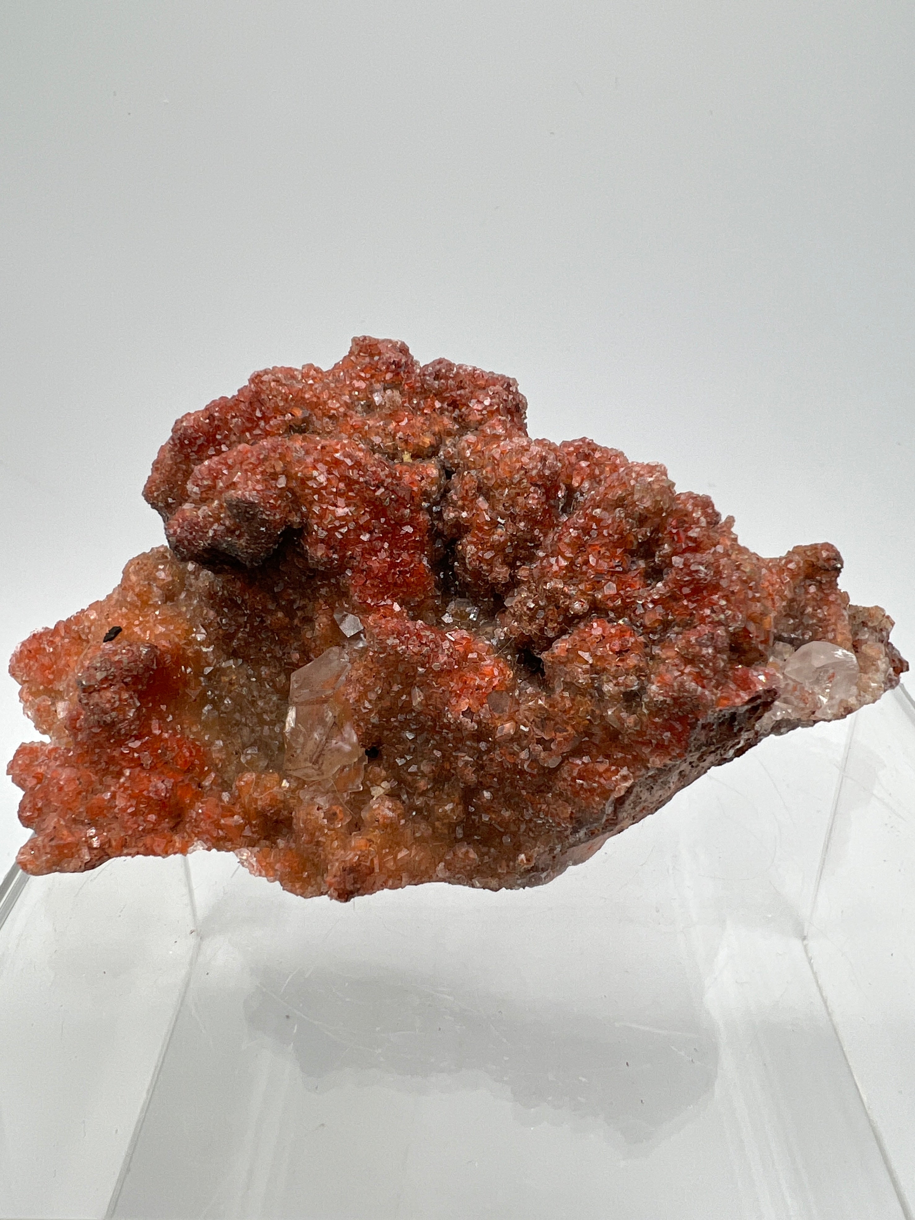 Red Diamond Calcite Specimen. Incredible Flash! Beautiful Calcite Clus ...